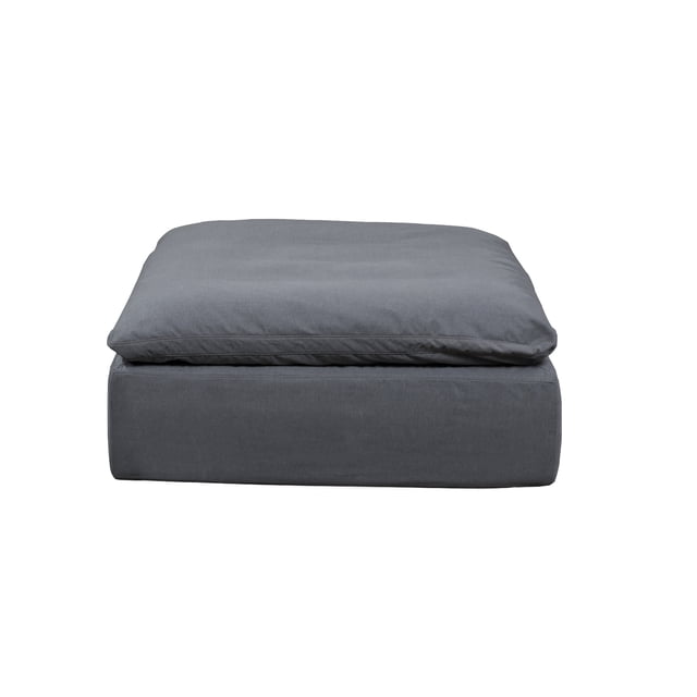 The Hamptons Collection 44" Gray Fabric Upholstery Slipcovered Square ...