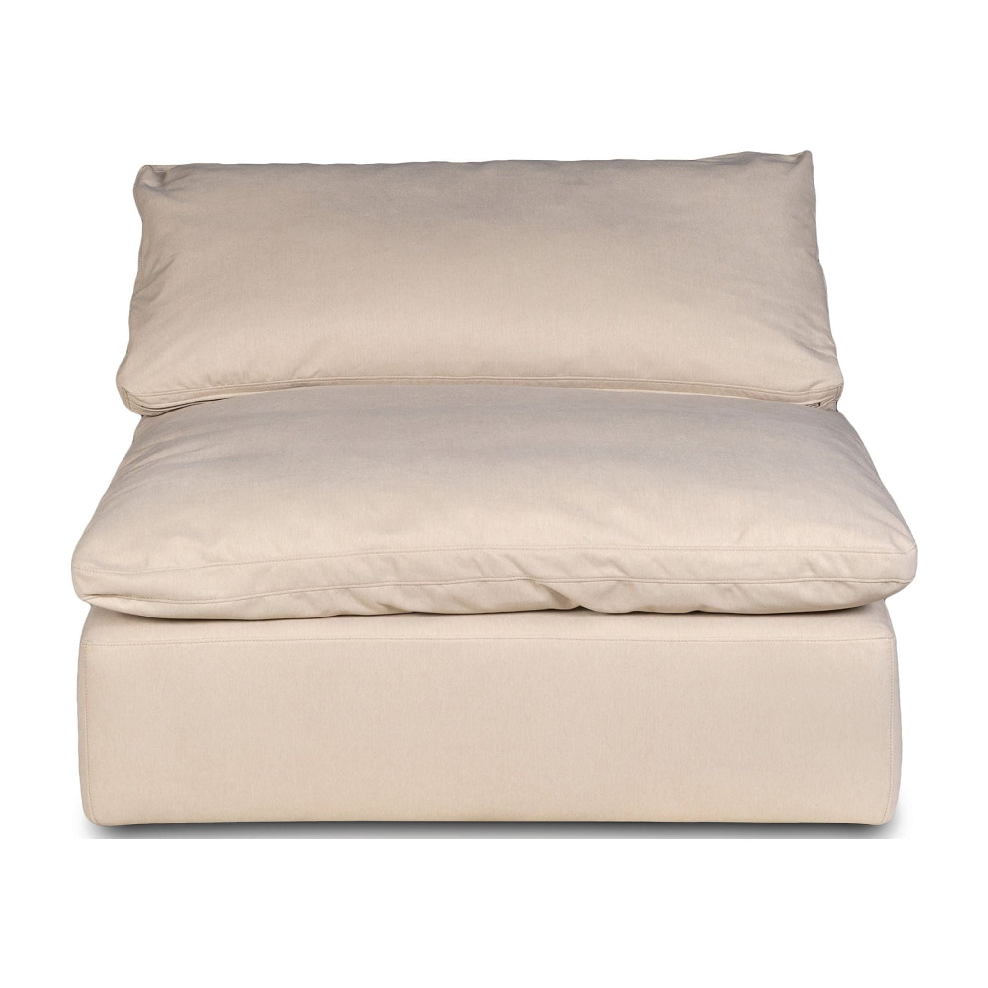 The Hamptons Collection 44" Tan Fabric Upholstery Slipcovered Armless Sofa Sectional Modular ...