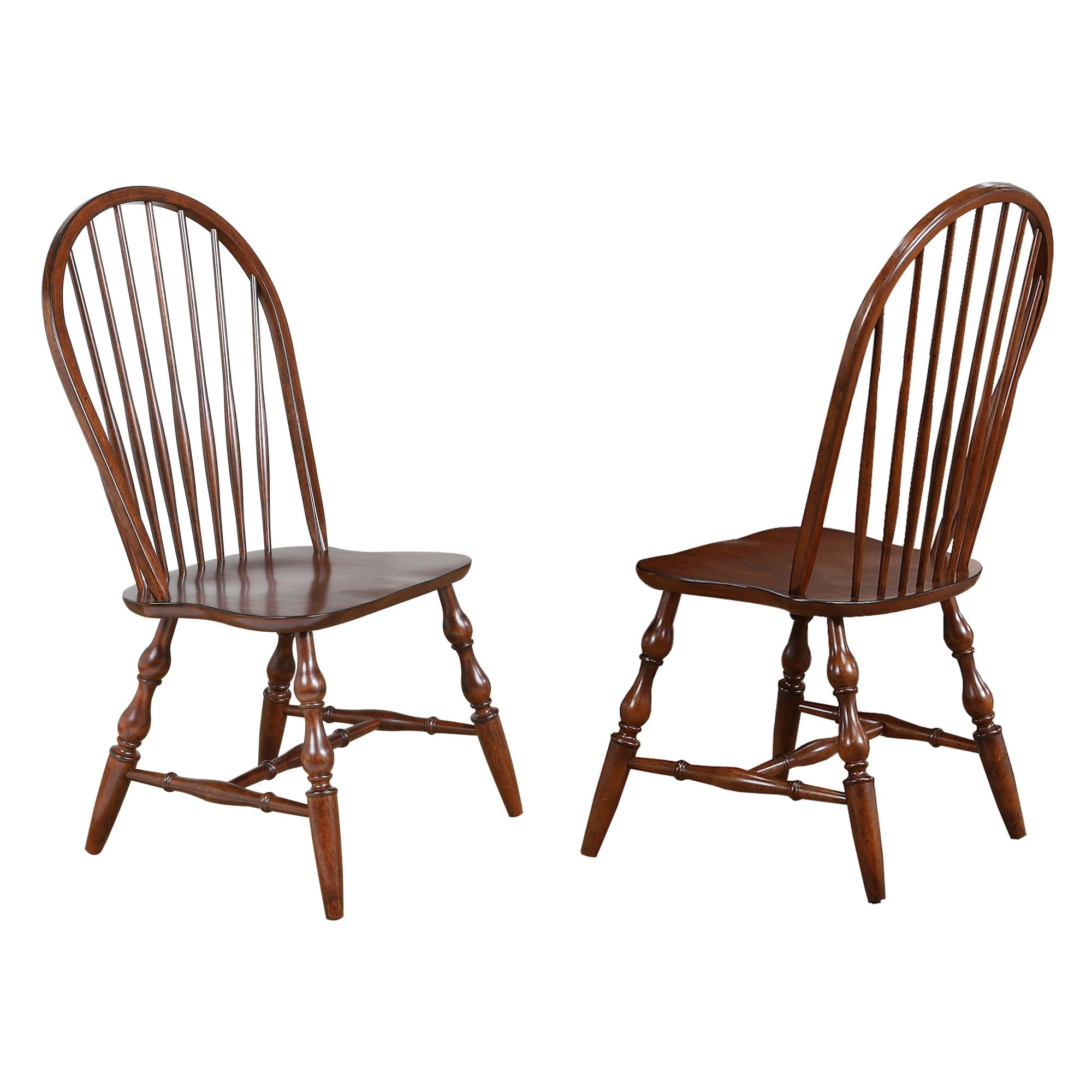The Hamptons Collection Set of 2 Chestnut Brown Curved Spindle Back ...