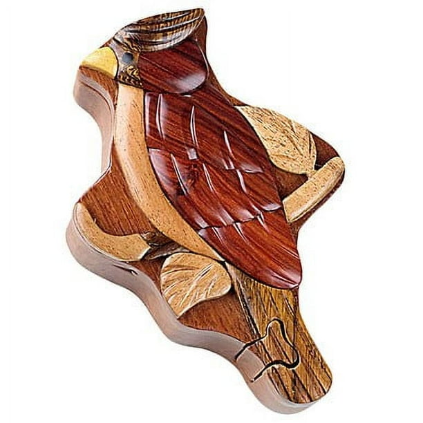 The Handcrafted Cardinal Bird Wood Puzzle Box - Walmart.com