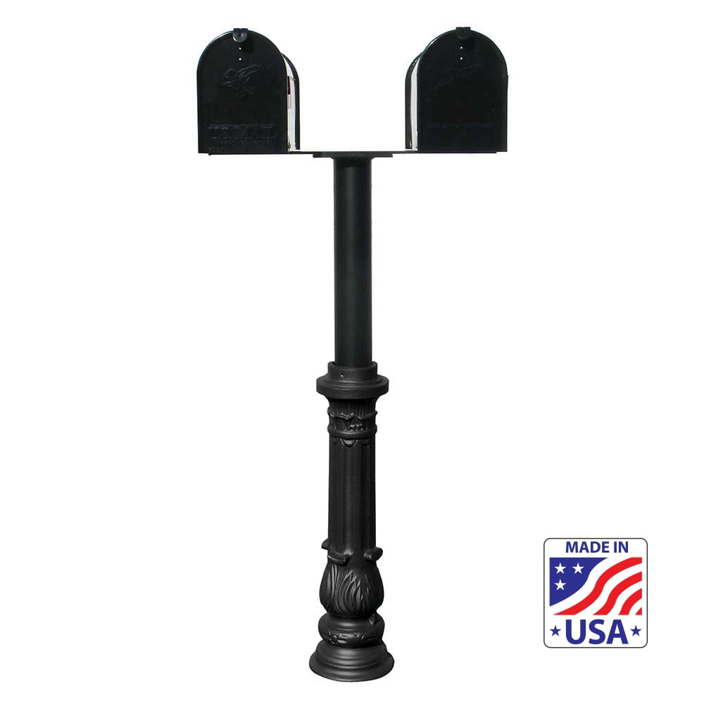 The Hanford TWIN (no scrolls) mailbox post system, Black - HPNS2-US-700 ...