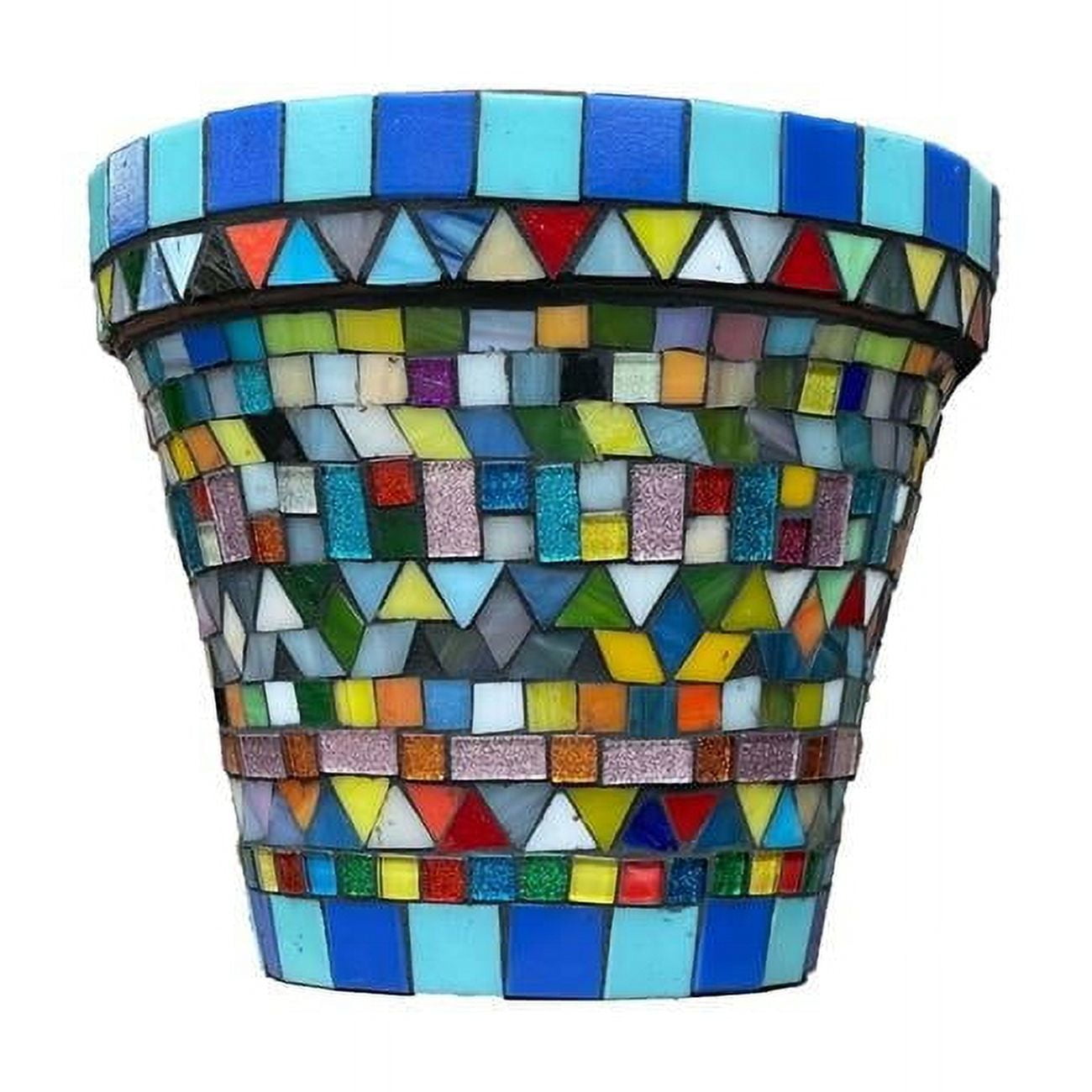 The Happy Nuggets AA1002 7 in. Mosaic Outdoor Pot - Walmart.com