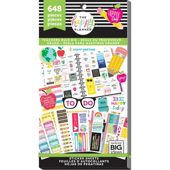 The Happy Planner® Big Teacher Sticker Value Pack, Get it Done ...