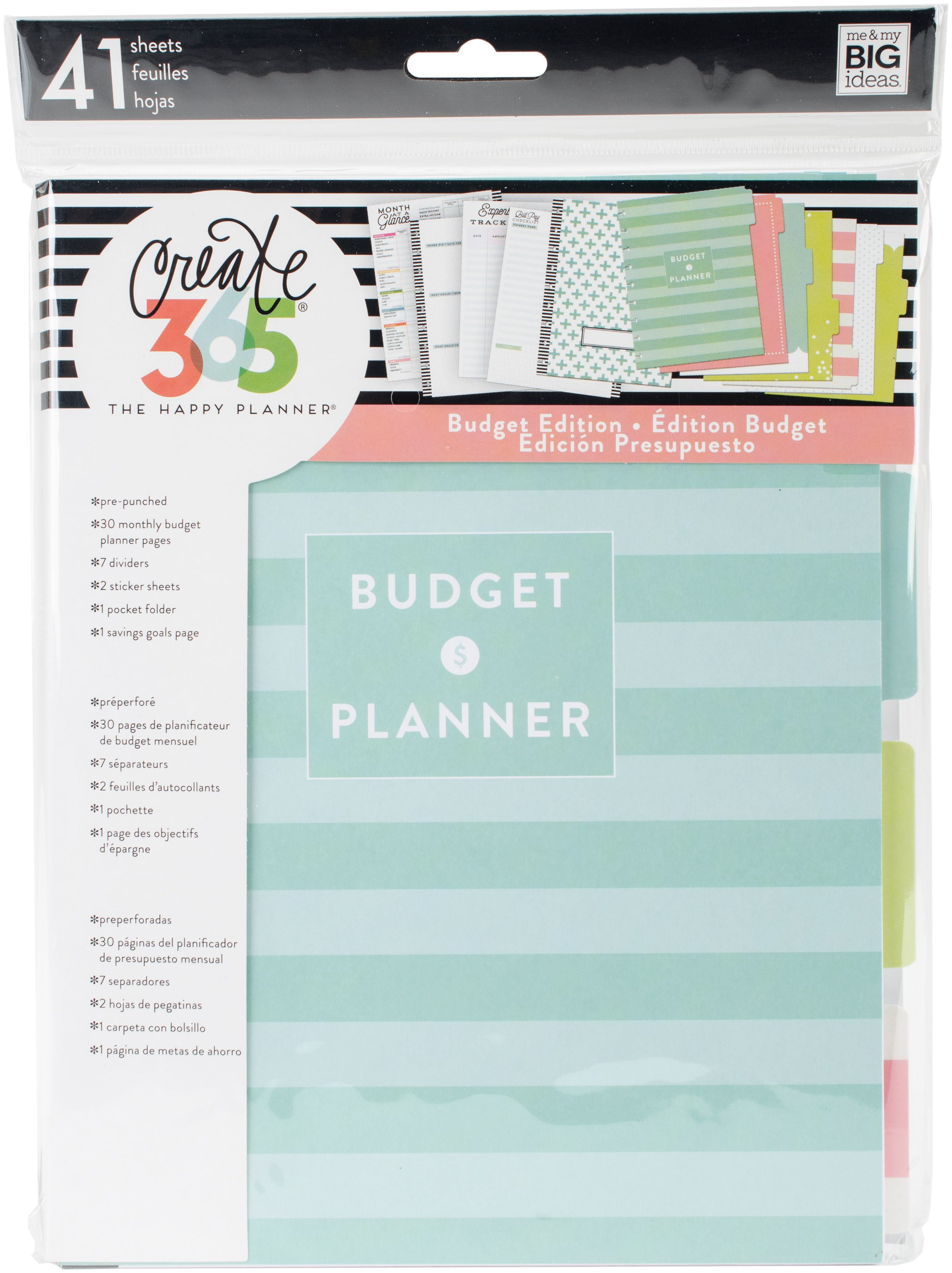 Happy Planner Medium Undated Planner Extension Pages-Budget - Walmart.com