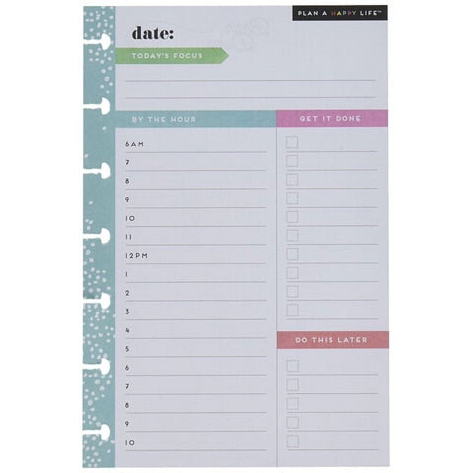 The Happy Planner Mini Daily Fill Paper, Pack of 40 sheets - Walmart.com