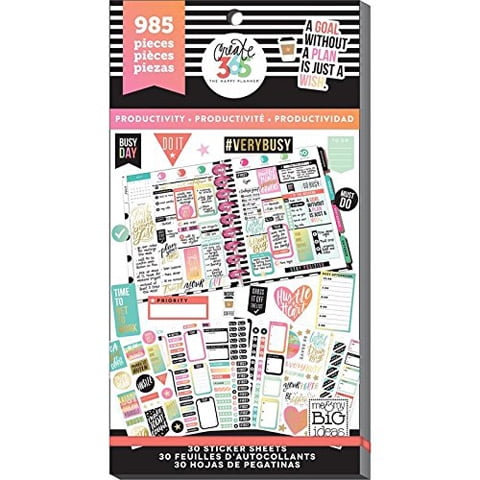 The Happy Planner Productivity Stickers: 985 Pach - Walmart.com