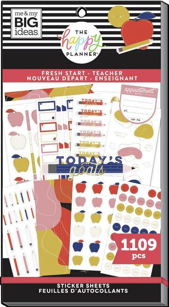 The Happy Planner Teacher Sticker Pack, Fresh Start, 30 Sheets, 1109 ...