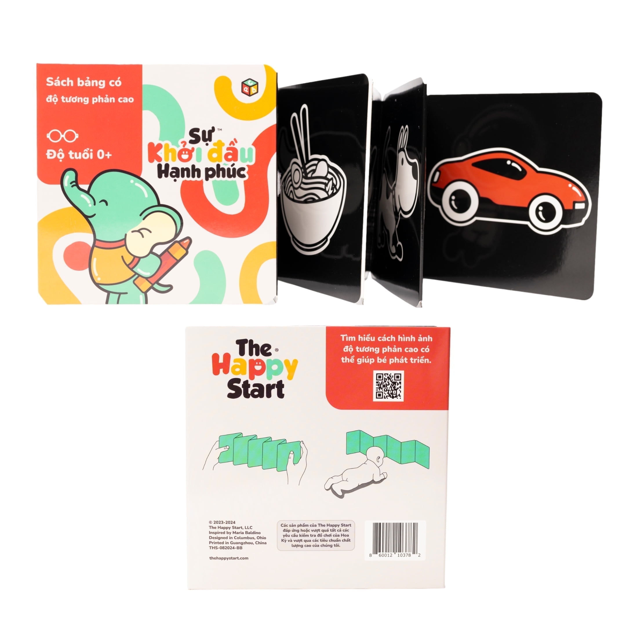 The Happy Start High Contrast Board Book for Newborns, Learning, Babies ...