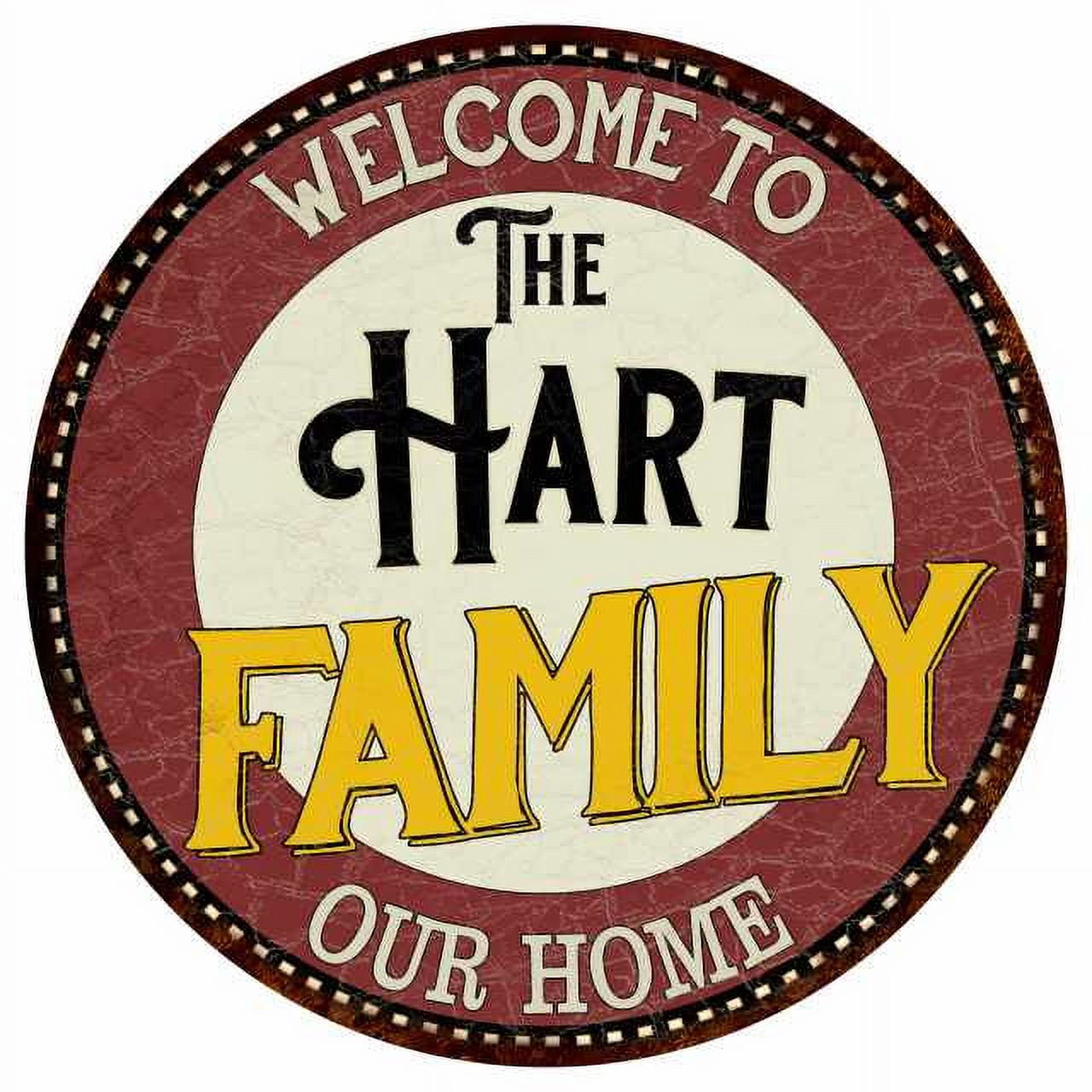 The Hart Family 14" Round Metal Sign Kitchen Game Room Decor ...