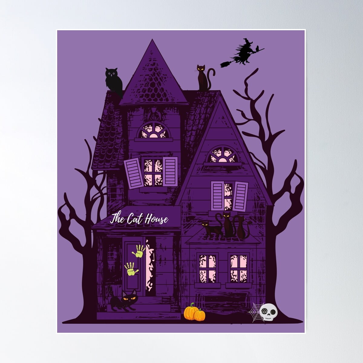 The Haunted Cat House Poster Wall Art, Modern Wall Decor For Living ...