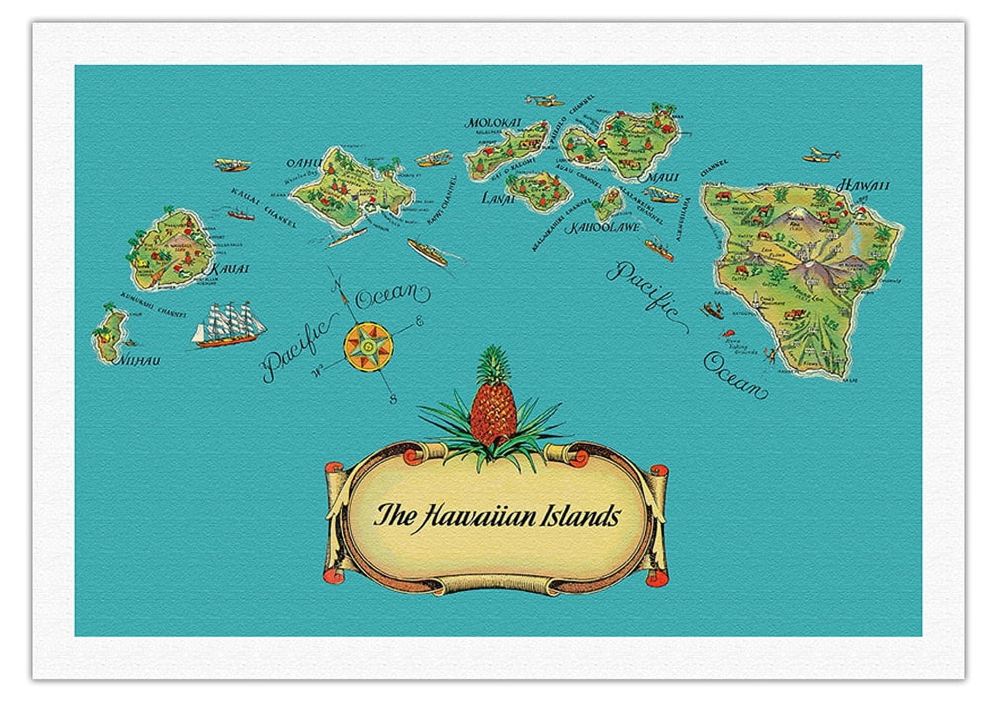 The Hawaiian Islands - from The Story of Pineapple - Vintage Pictorial ...