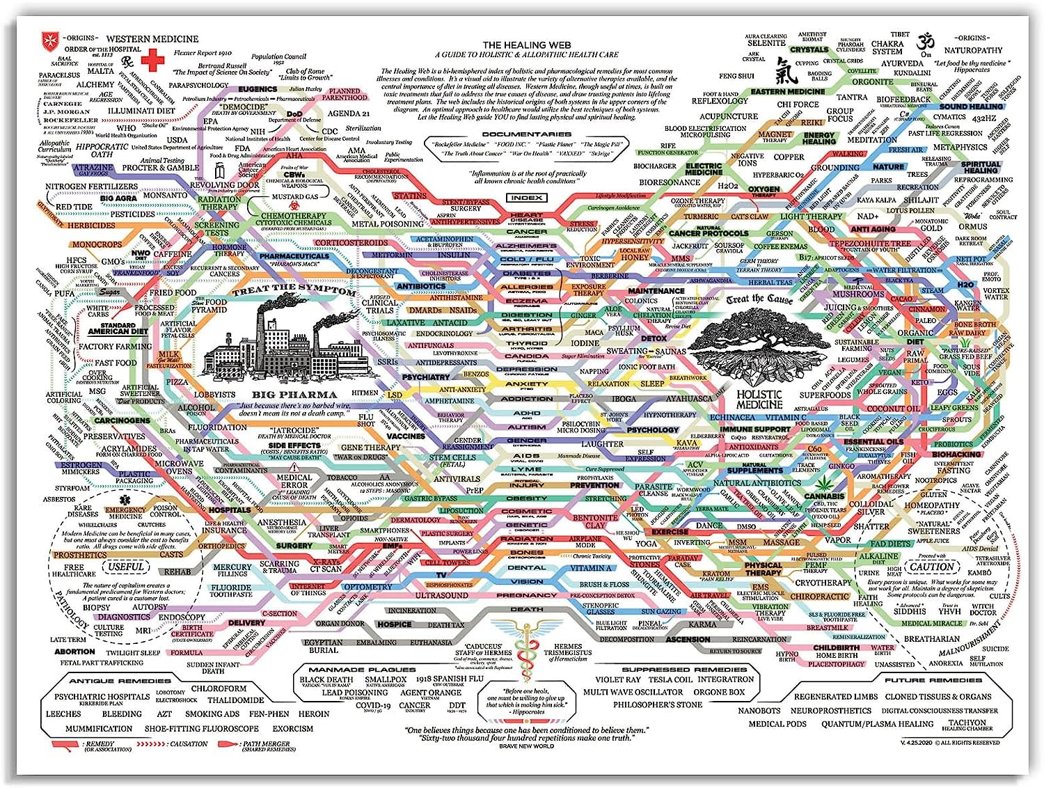 The Healing Web Poster - Natural Remedies Chart Canvas HD prints ...