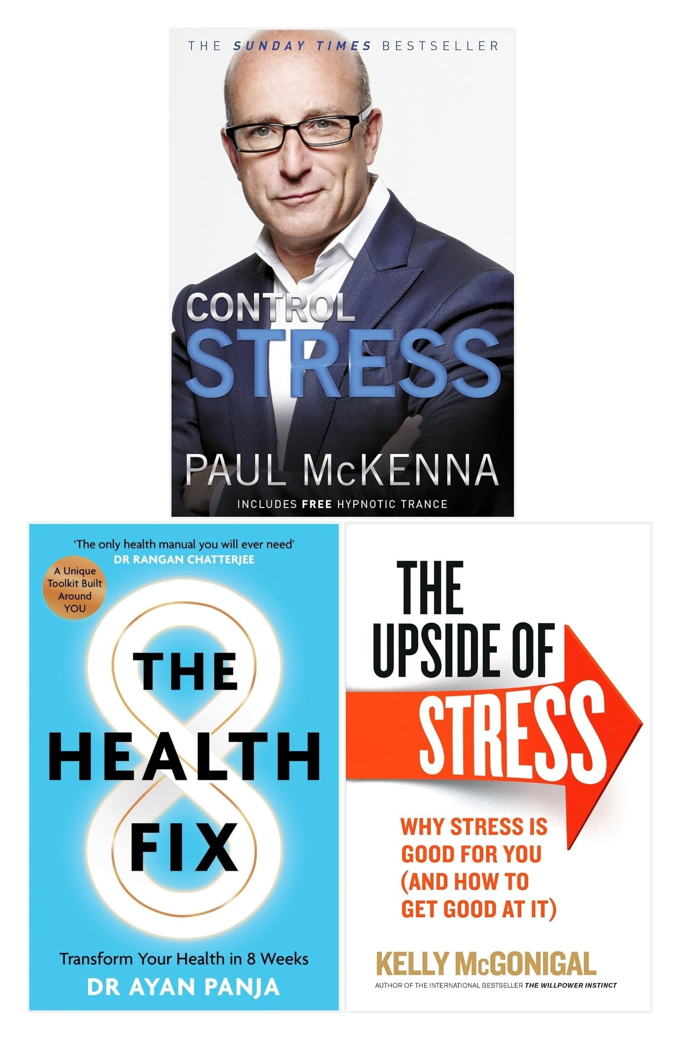 The Health Fix, Control Stress, The Upside of Stress 3 Books Collection ...