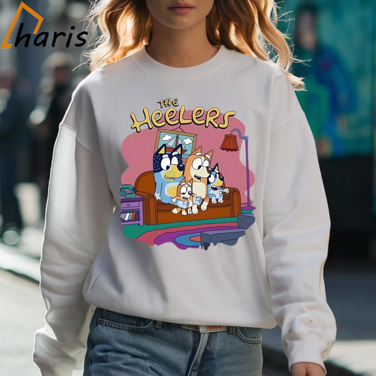 The Heelers And The Simpsons Bluey T-Shirt Crewneck Sweatshirt, Size L ...