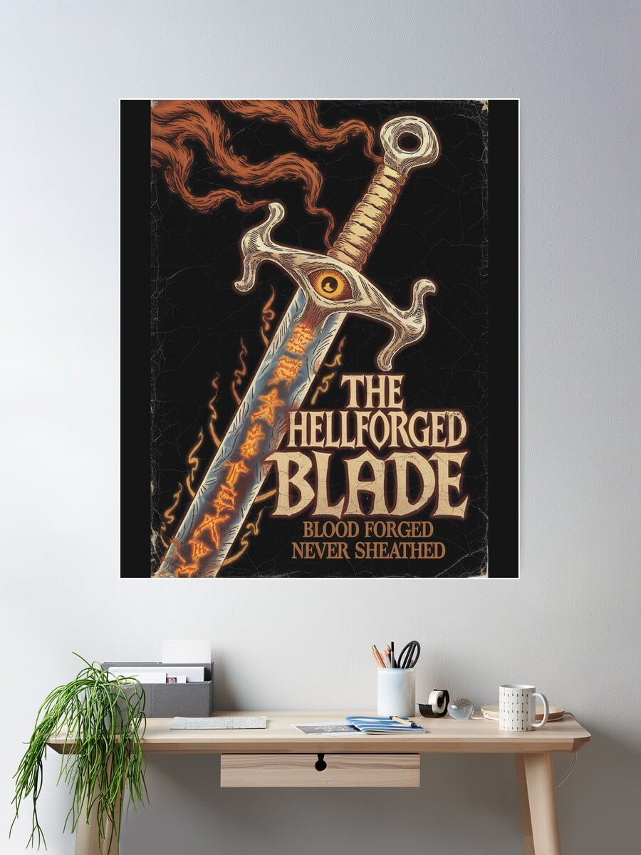 The Hellforged Blade Poster Wall Art, Modern Wall Decor For Living Room ...