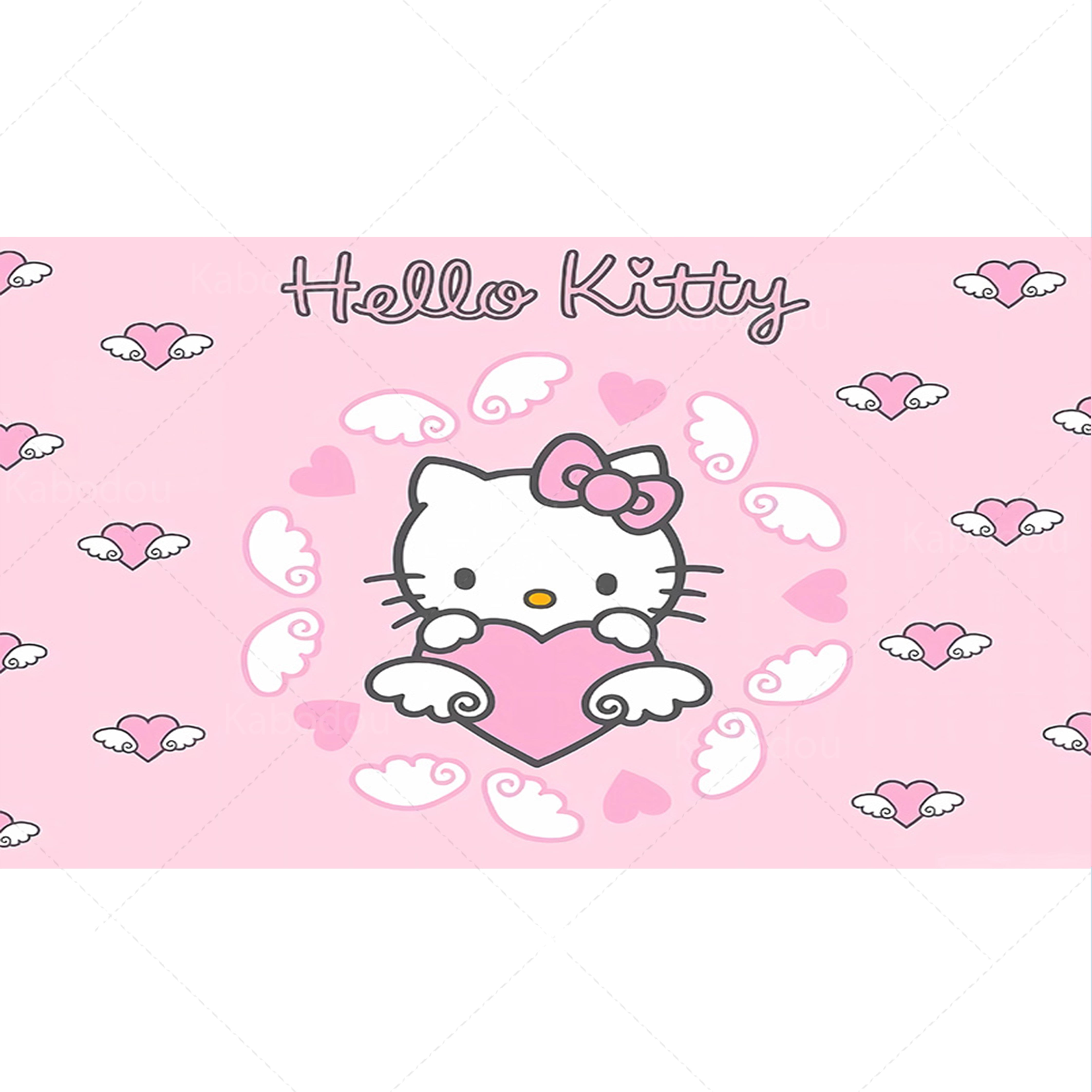 The Hello Kitty Round Backdrop Girls Birthday Party Cartoon Cat ...