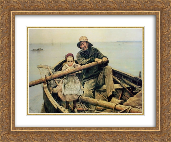 The Helping Hand, 1881 2x Matted 22x20 Gold Ornate Framed Art Print by ...