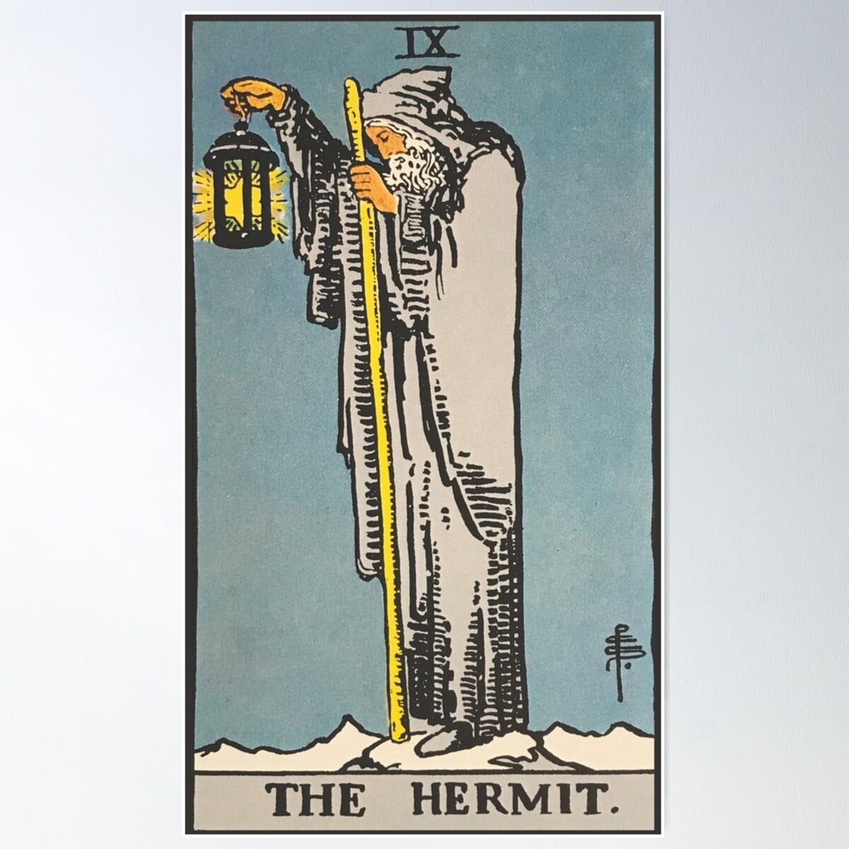 The Hermit Card From The Rider Waite Smith Tarot Poster Wall Art ...
