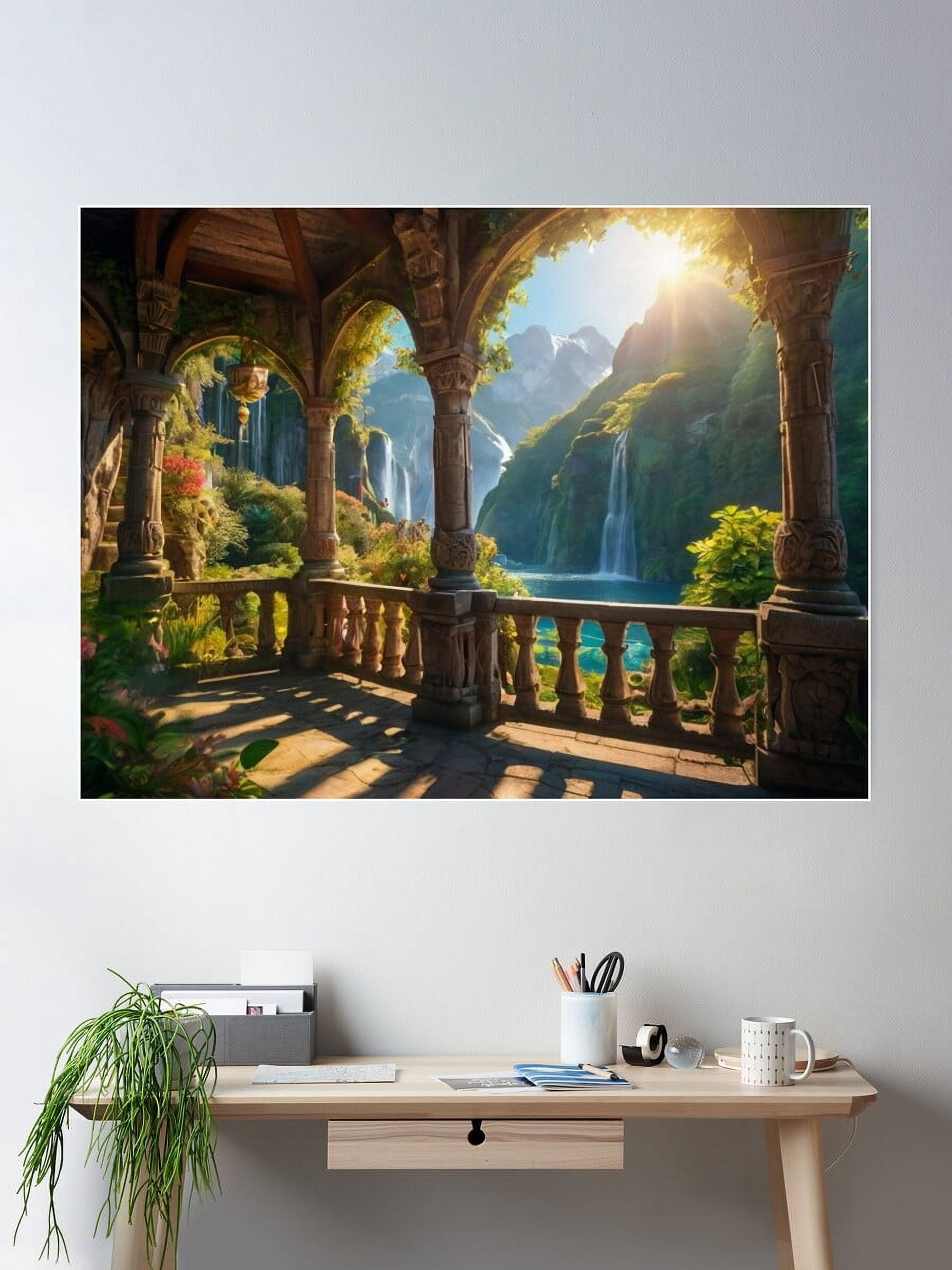 The Hidden Balcony Of An Ancient Fairy Tale Palace Poster Wall Art ...