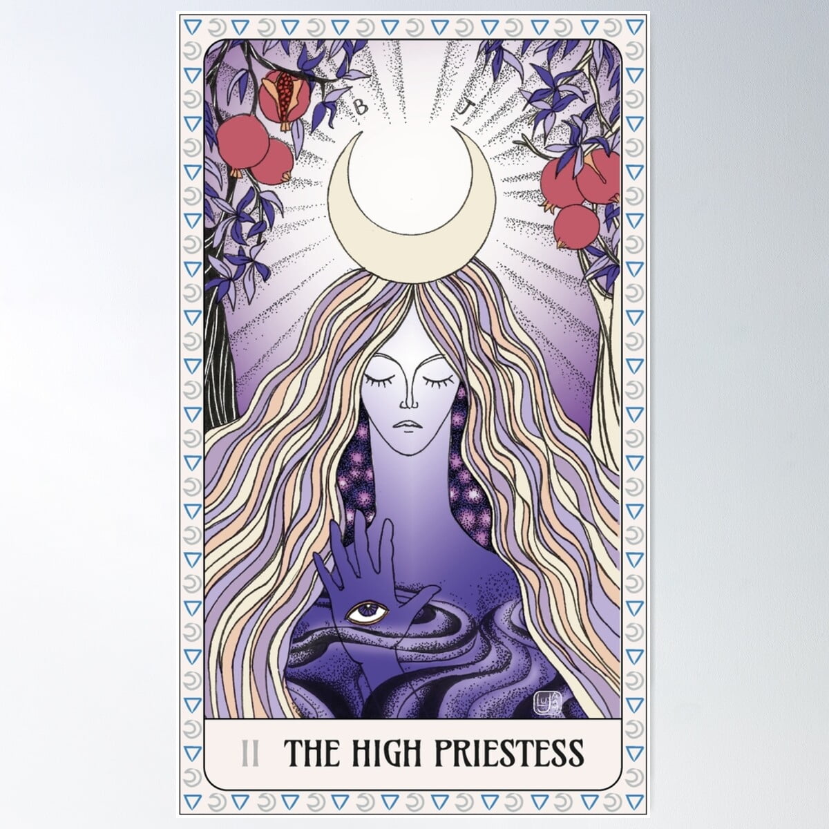 The High Priestess Tarot Card Poster Wall Art, Modern Wall Decor For ...