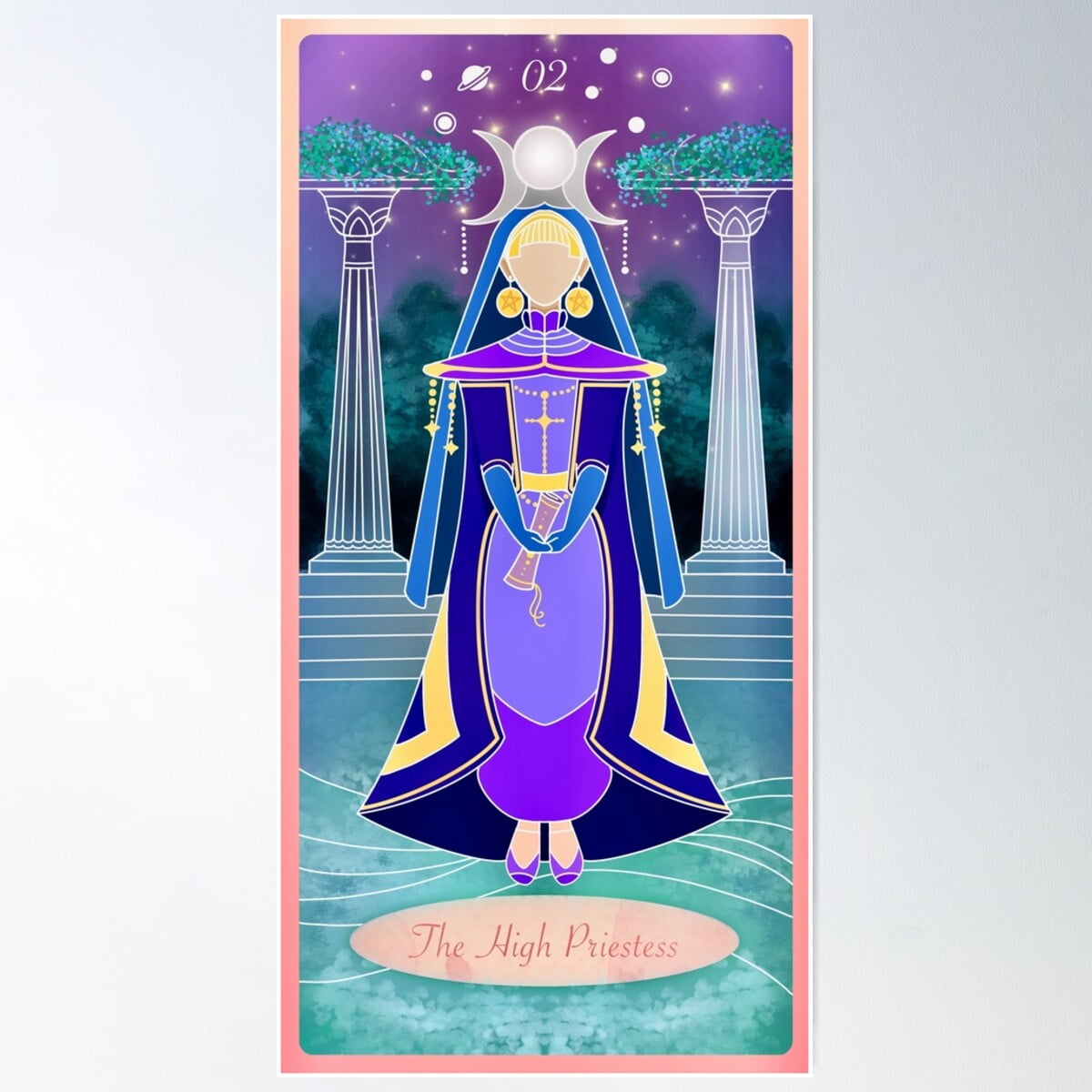 The High Priestess Tarot Poster Wall Art, Modern Wall Decor For Living ...
