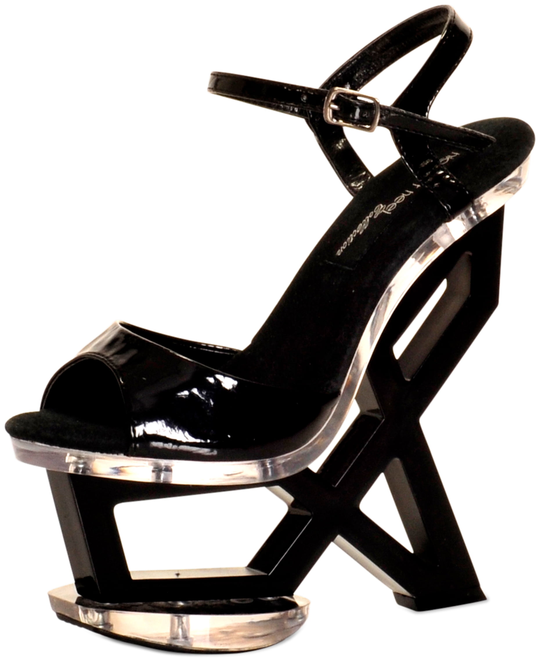 The Highest Heel ASTONISH-11-BPAT-5 7 in. Heel Geometric Platform Wedge ...