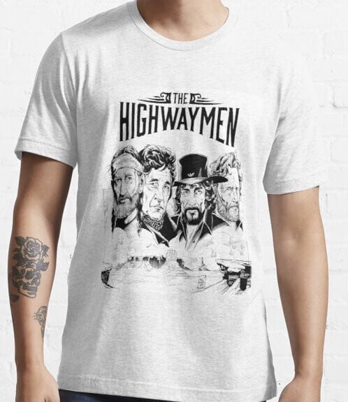 The Highwaymen T-Shirt Highwayman Desperados Waiting for a Train Silver ...