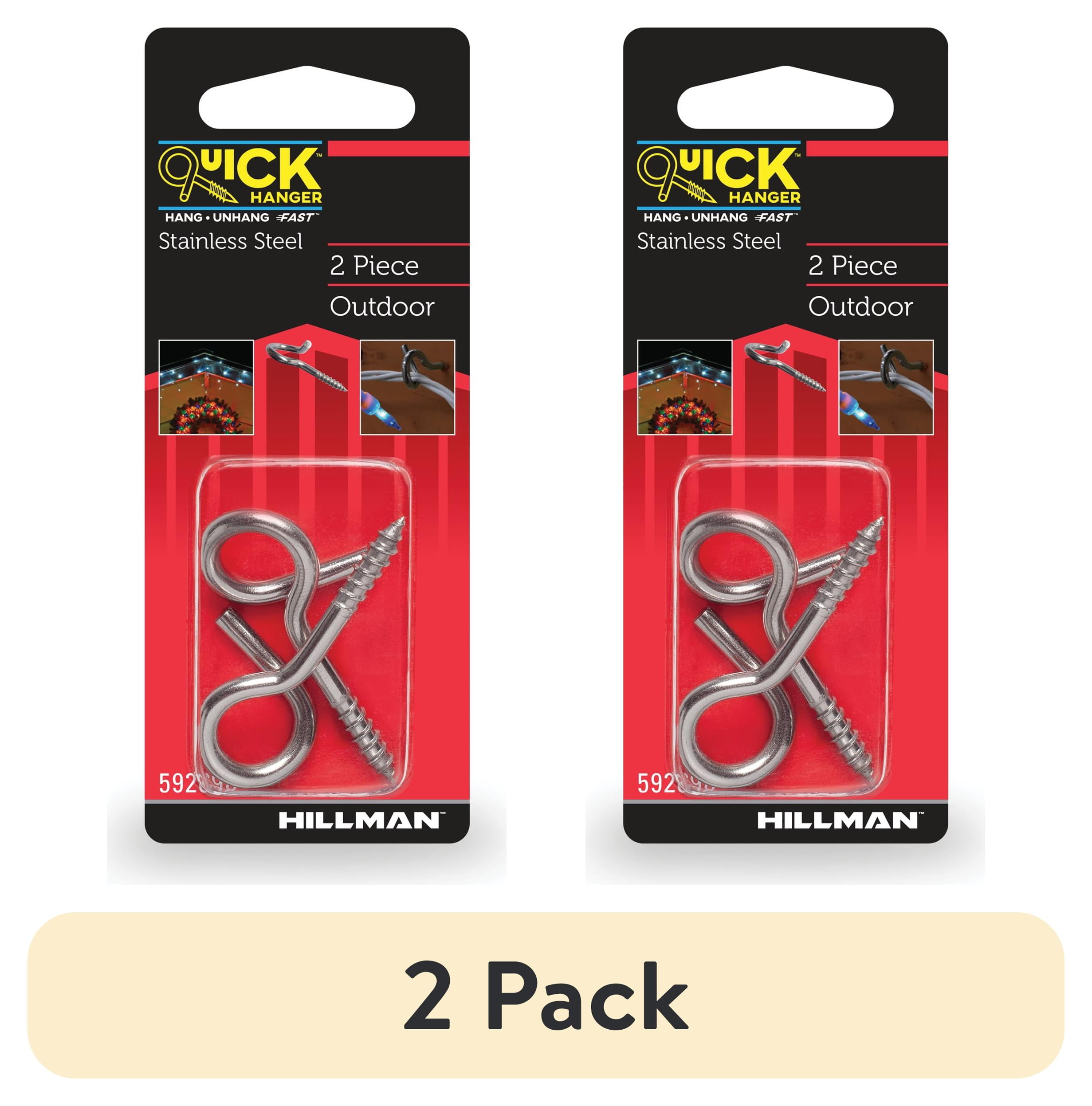 (2 pack) The Hillman Group, Quick Hanger, Outdoor Hanger, Stainless ...