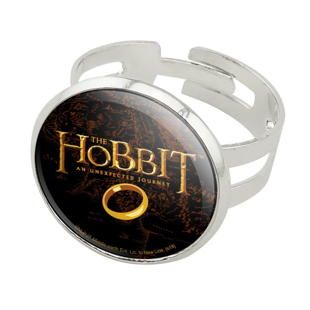 The Hobbit An Unexpected Journey Logo Silver Plated Adjustable Novelty ...