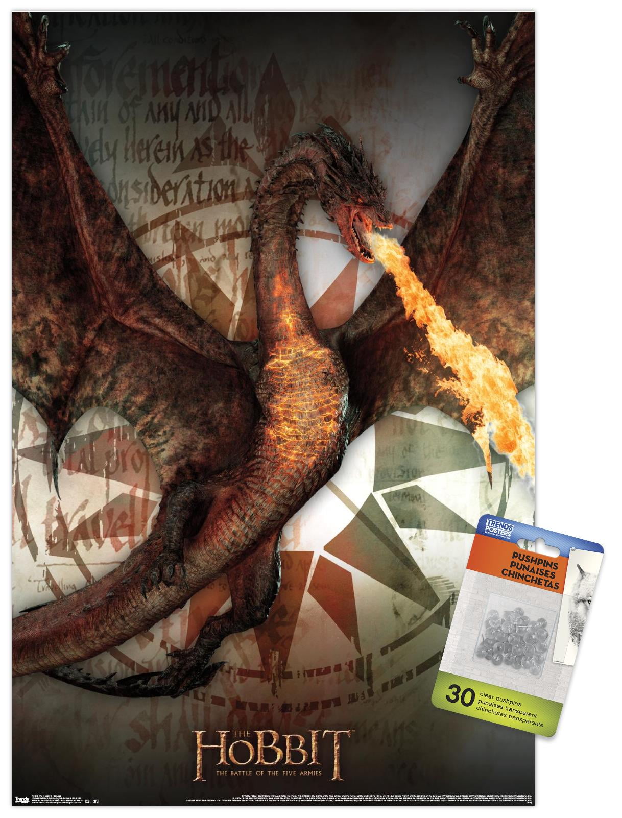 The Hobbit: The Battle Of The Five Armies - Smaug Wall Poster with Push ...