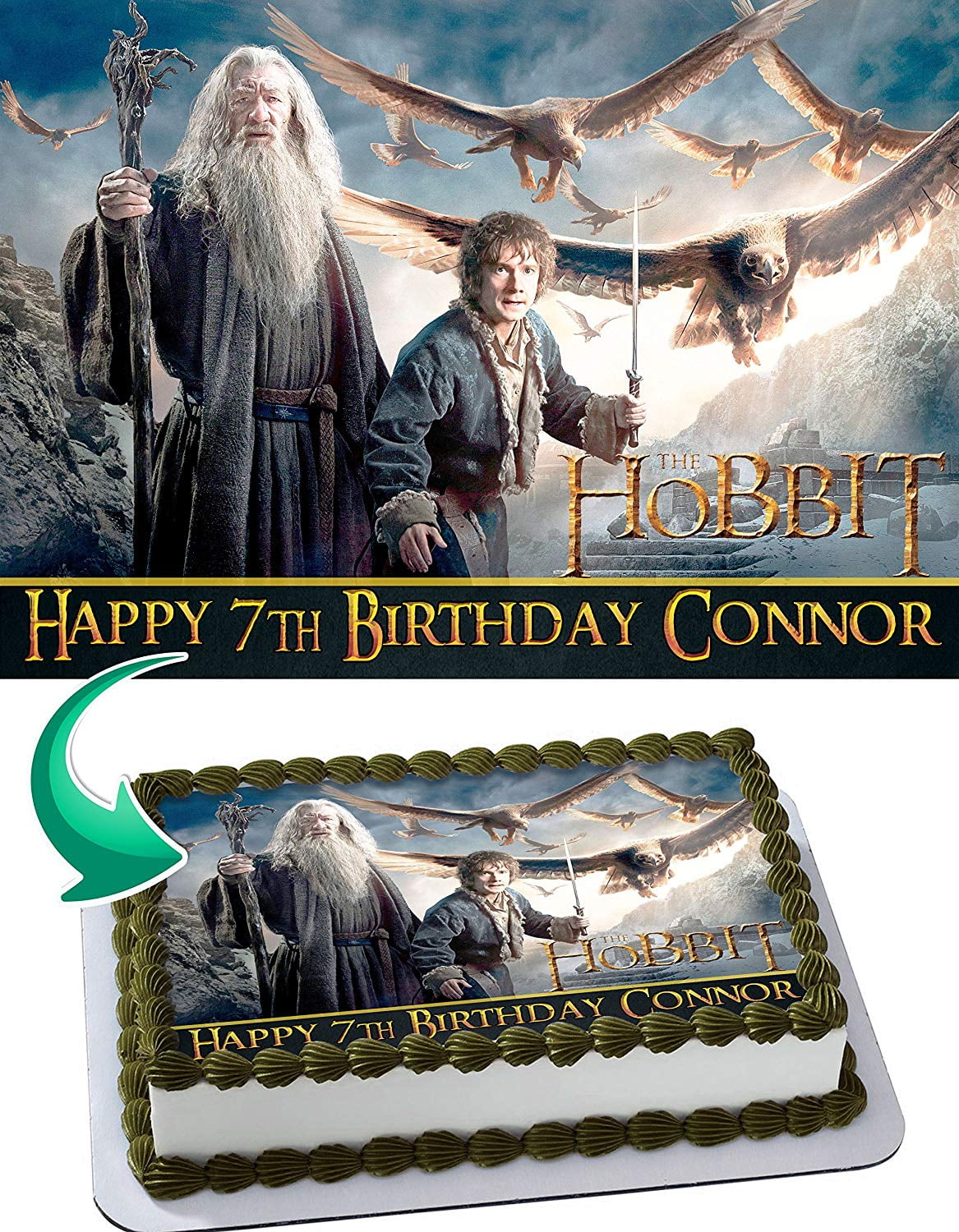 The Hobbit Topper Edible Cake Image Topper Personalized Picture 1/4 ...