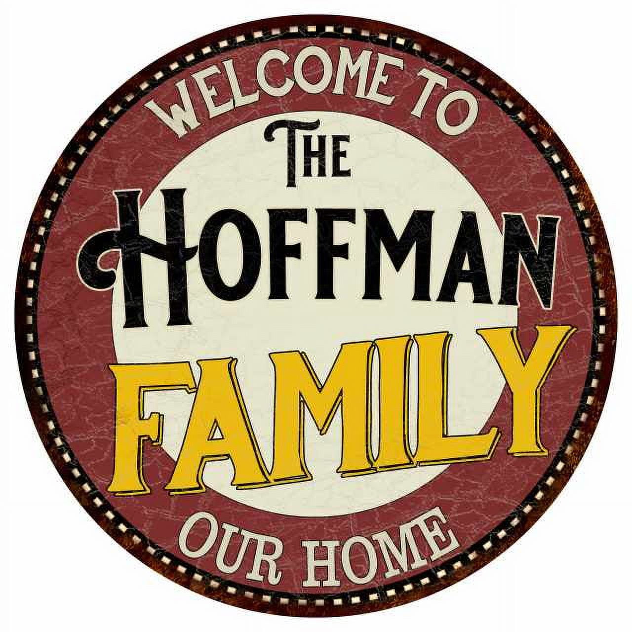The Hoffman Family 14" Round Metal Sign Kitchen Game Room Decor ...