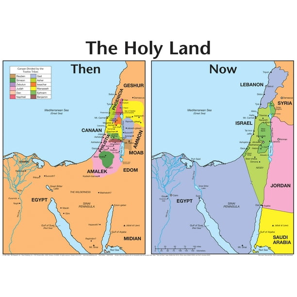 The Holy Land Then and Now Wall Map (Wallchart) - Walmart Business Supplies