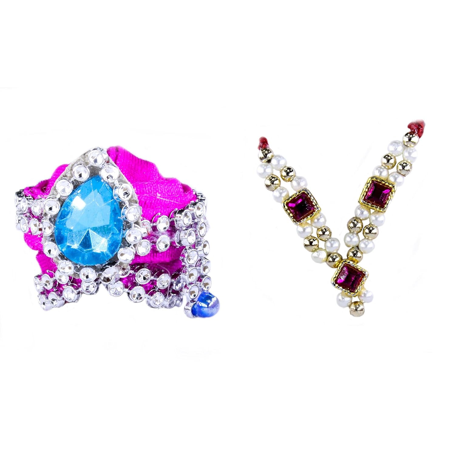 The Holy Mart Samrat topi Mukut with Free Mala 2 size Jewellary set for ...