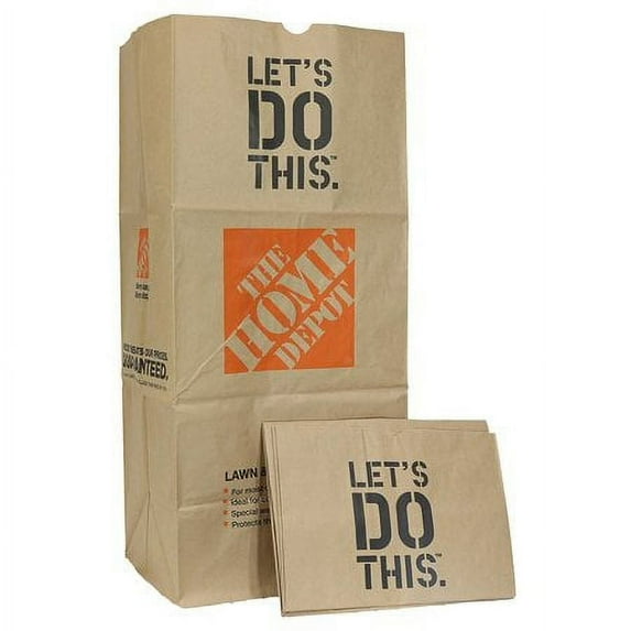 The Home Depot 30 Gal Paper Lawn and Leaf Bags, 5 Pack, for Gardening ...