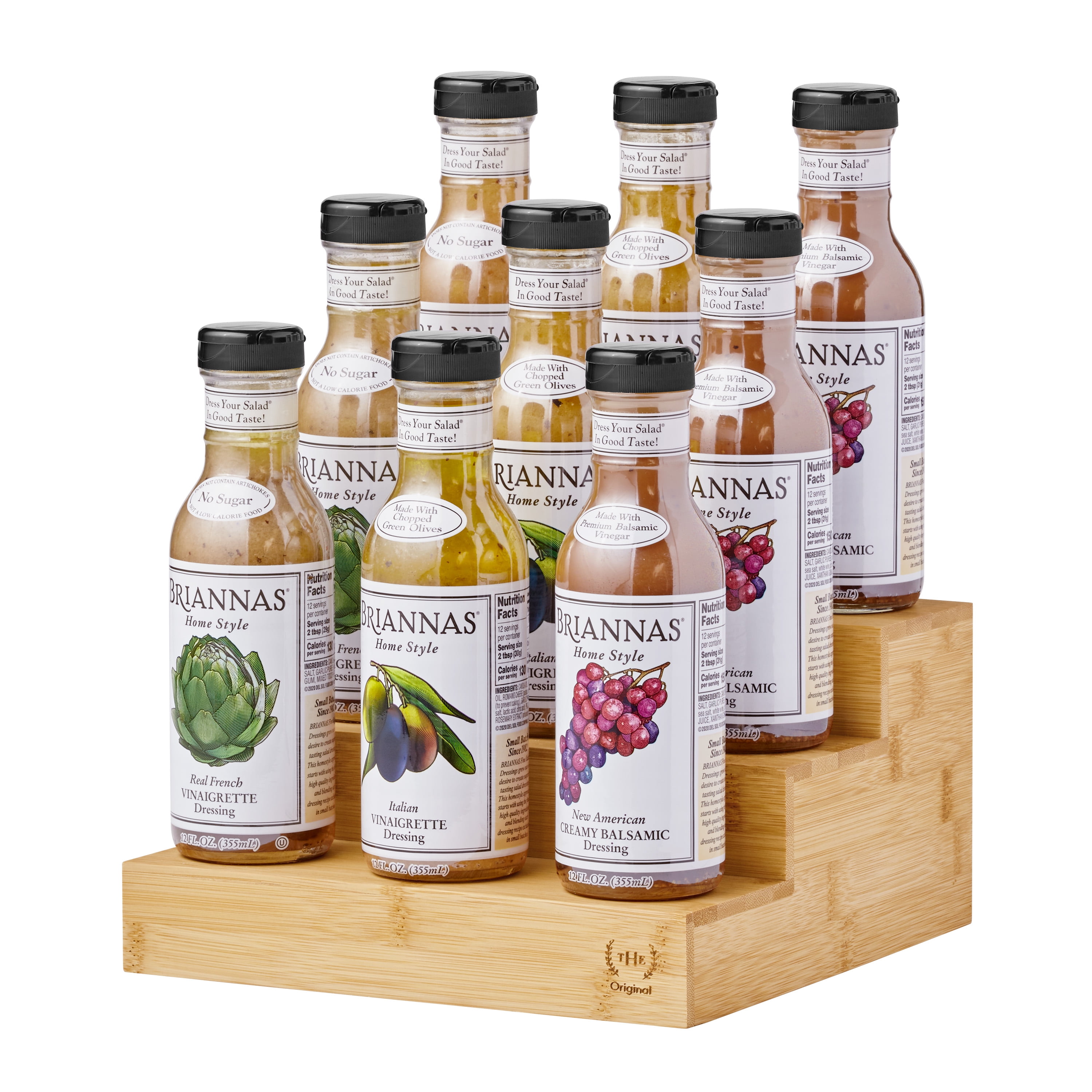 The Home Edit 3 Tier Bamboo Riser Spice Rack & Organizer, 9.5" x 9.5" x ...