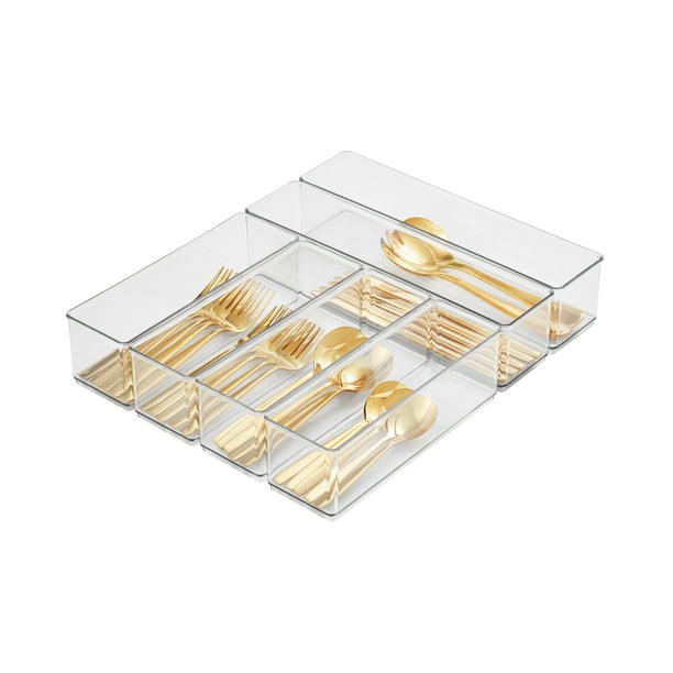 The Home Edit 6-Piece Clear Plastic Kitchen Drawer Edit Storage System ...