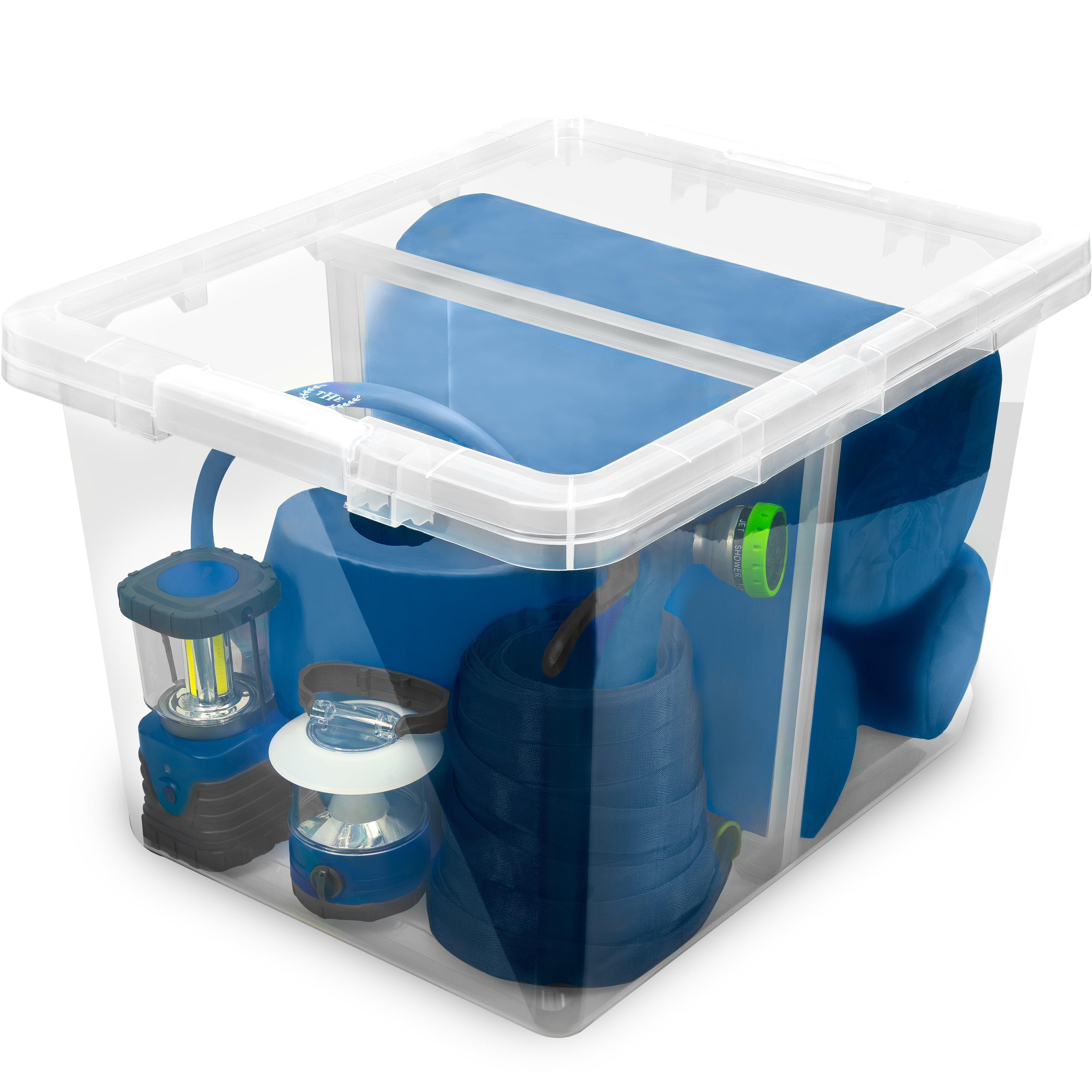 The Home Edit 70 Quart Clear Storage Bin with Divided Latchable ...