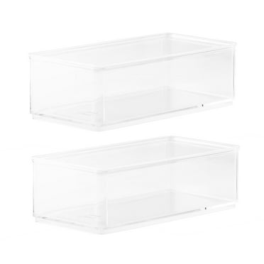 mDesign Stacking Plastic Storage Kitchen Bin with Pull-Out Drawer, 2 ...
