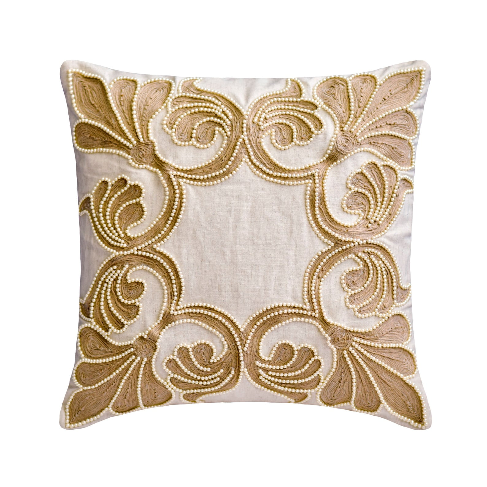 The HomeCentric Decorative Beige Pack of 2, 26x26 inch (65x65 cm) Euro ...