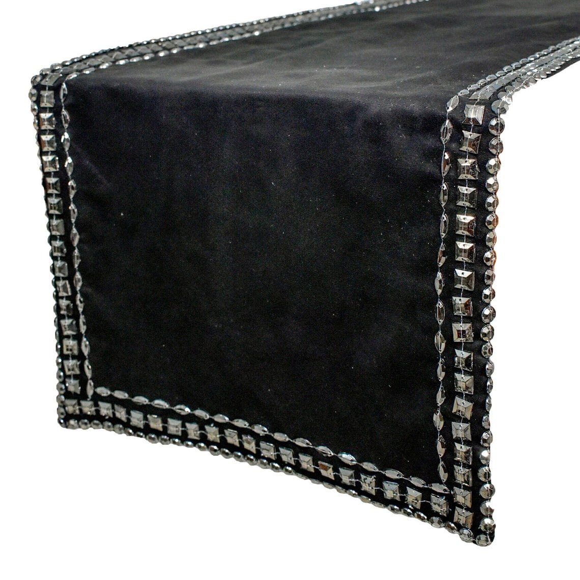 The HomeCentric Decorative Black Table Runner 8 Seater Table Runner (16 ...