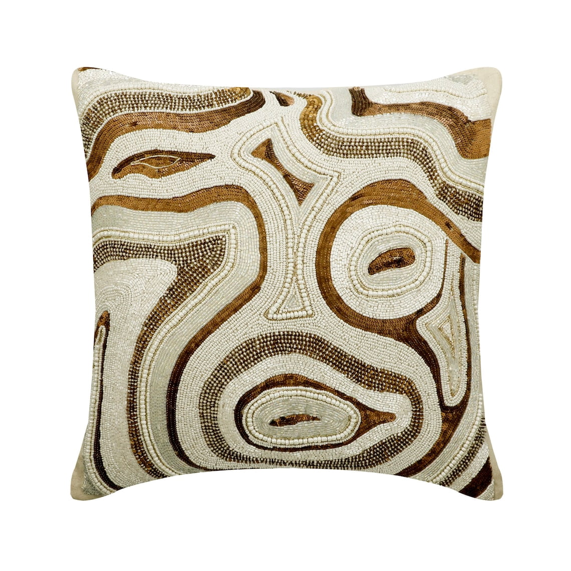 The HomeCentric Decorative Pillow Cover, Ivory & Gold Pack of 2, 22x22 ...