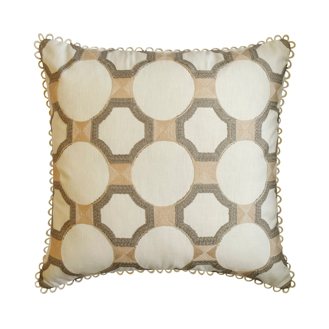 The HomeCentric Decorative Pillow Covers Ivory, Beige & Grey 24"x24 ...