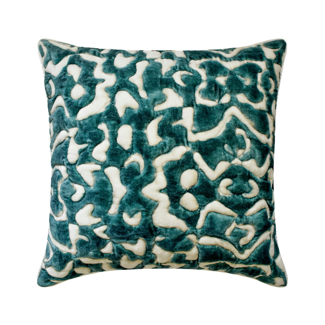 The HomeCentric Decorative Teal Blue 22"x22" (55x55 cm) Throw Pillows, Suede Abstract & Quilted ...