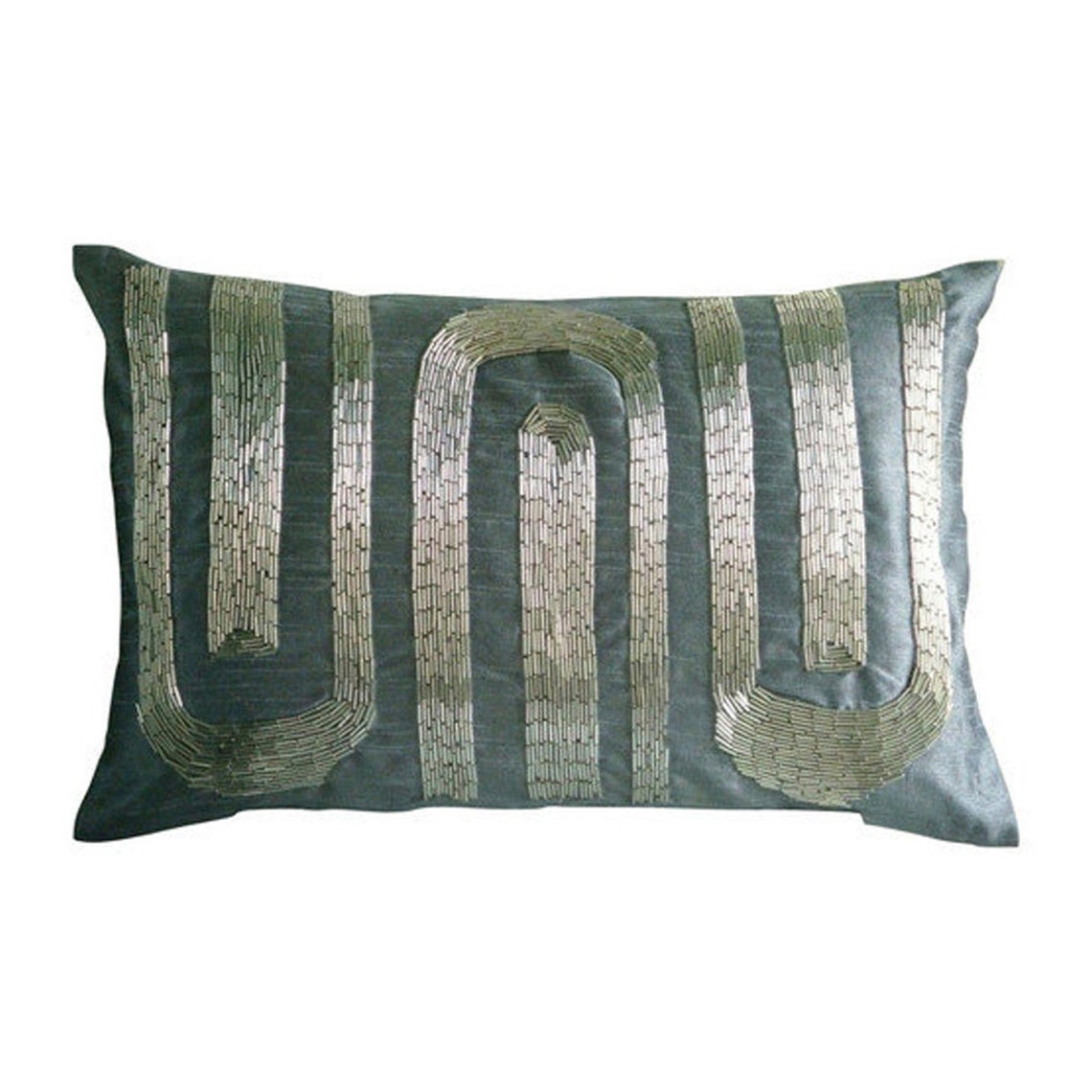 The HomeCentric Dull Blue King Shams, Beaded Sparkly Glitter King ...