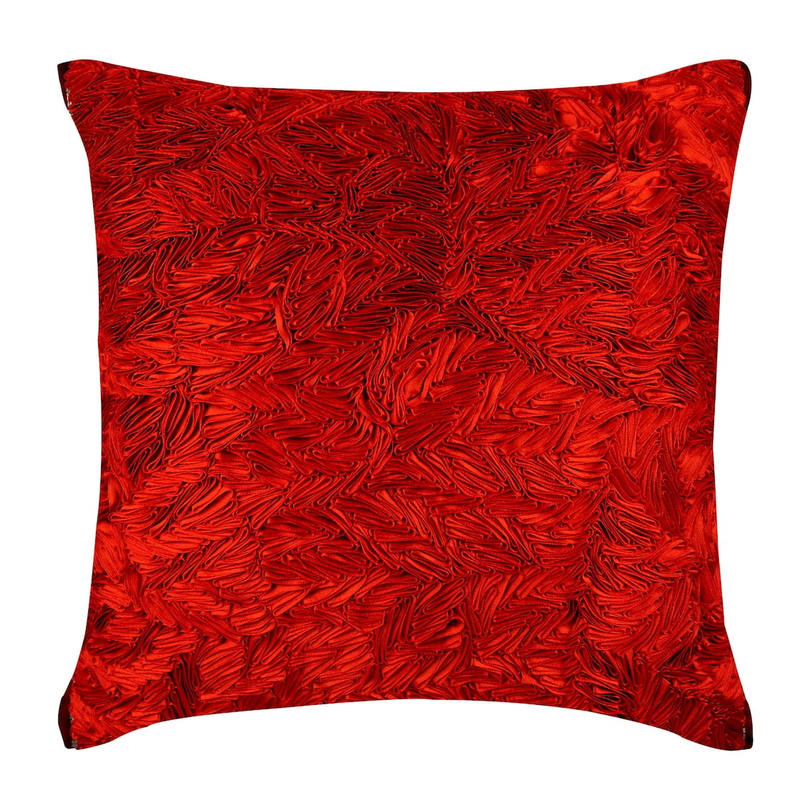 The HomeCentric Pillow Case Zipper Red Shams Ribbon Art Work Textured ...