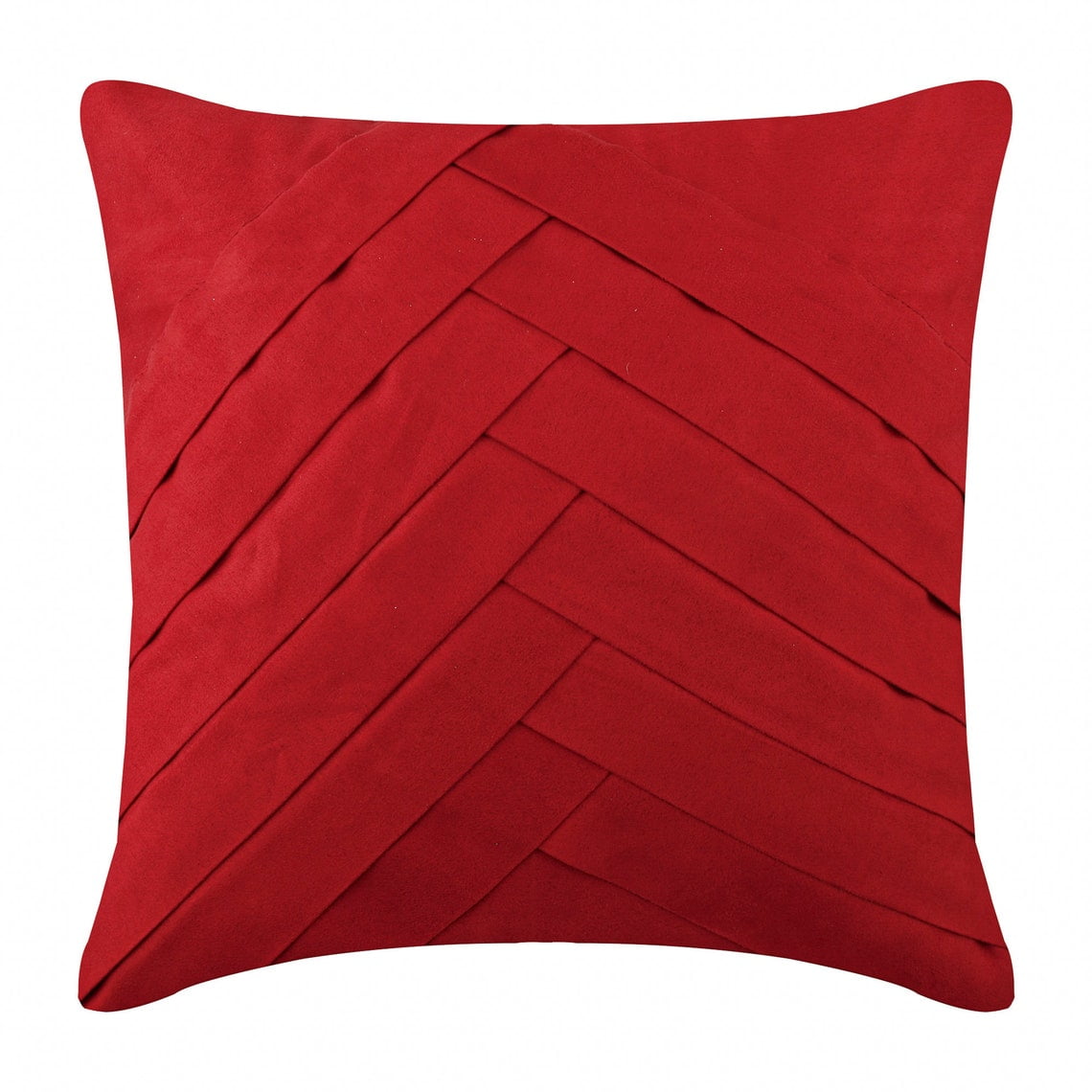 The HomeCentric Pillow Case Zipper Red Shams Textured Pintucks Solid ...