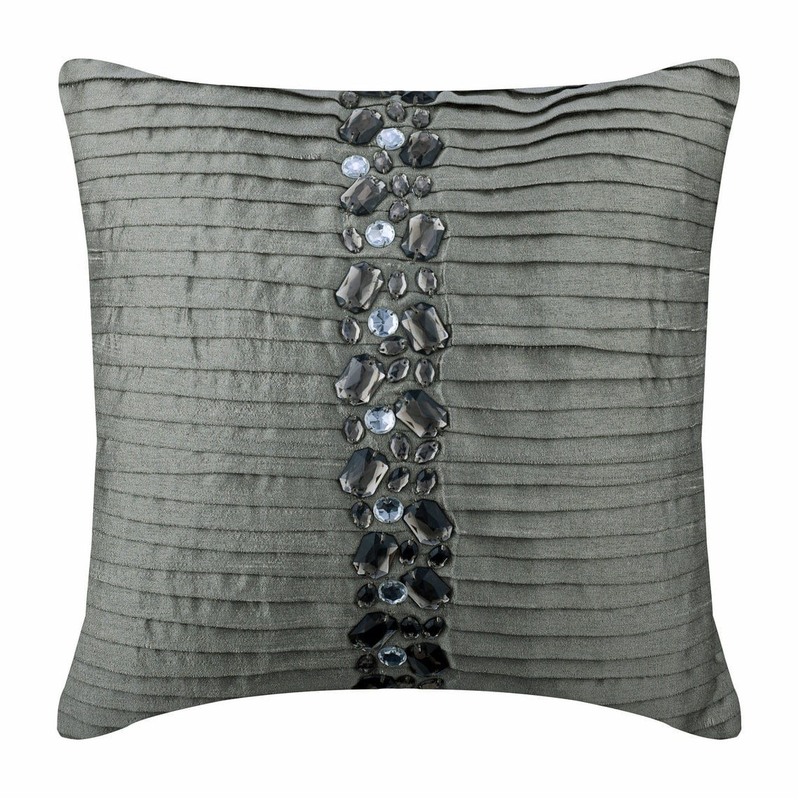 The HomeCentric Pillow Case Zipper Silver Pillow Shams Pintucks and ...