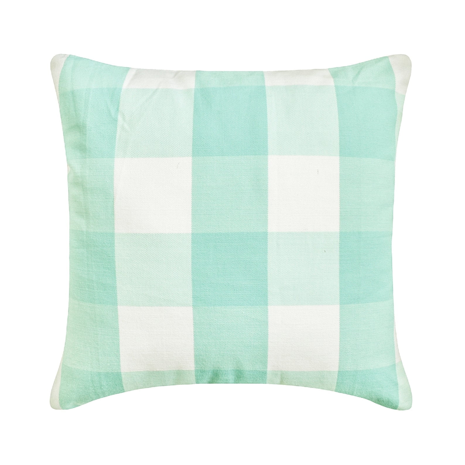 The HomeCentric Pillow Cover Aqua & Ivory White Large Gingham Checks ...