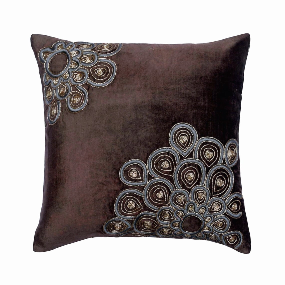 The HomeCentric Pillow Cover, Decorative Charcoal Grey Pack of 2, 14x14 ...